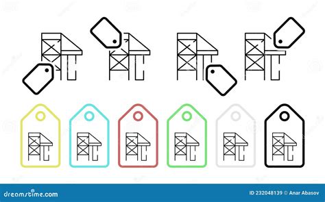 scaffolding vector icon in tag set illustration for ui and ux website