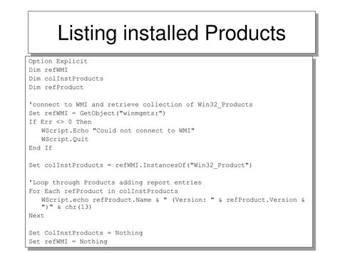 Ppt Wmi Scripting Powerpoint Presentation Free Download Id576984