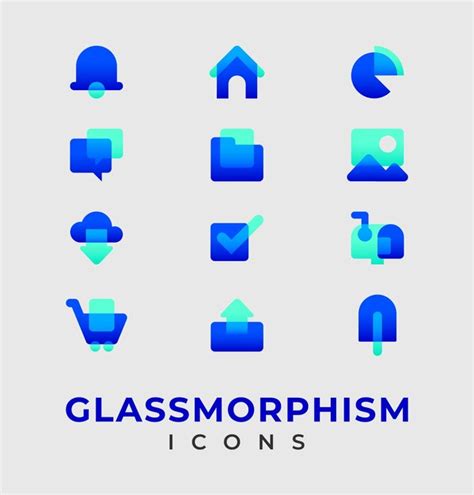 Premium Vector Glassmorphism Icon Set
