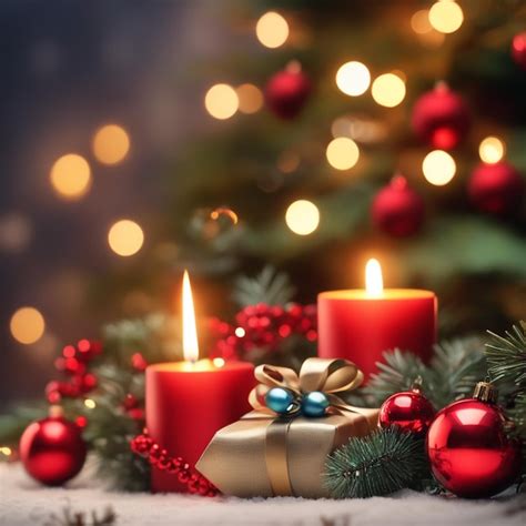 Photo Composition With Christmas Decorations In The Interior High Quality Background Premium
