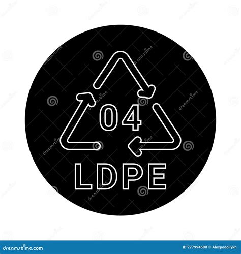 Plastic Recycling Code LDPE 04 Line Icon Consumption Code Stock Illustration Illustration Of