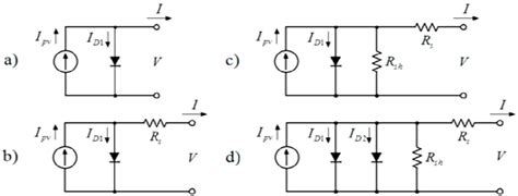 Four Different Equivalent Circuit Models A 1 Diode B Download Scientific Diagram