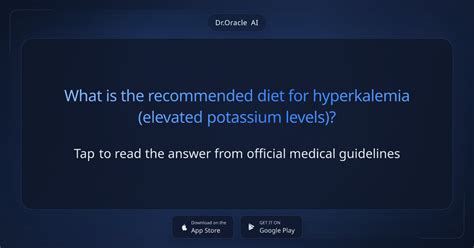 What Is The Recommended Diet For Hyperkalemia Elevated Potassium Levels