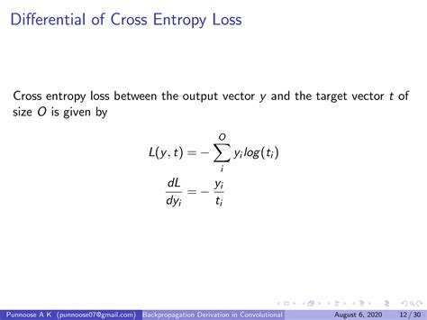 Convolutional Neural Network Backpropagation Derivation Ppt
