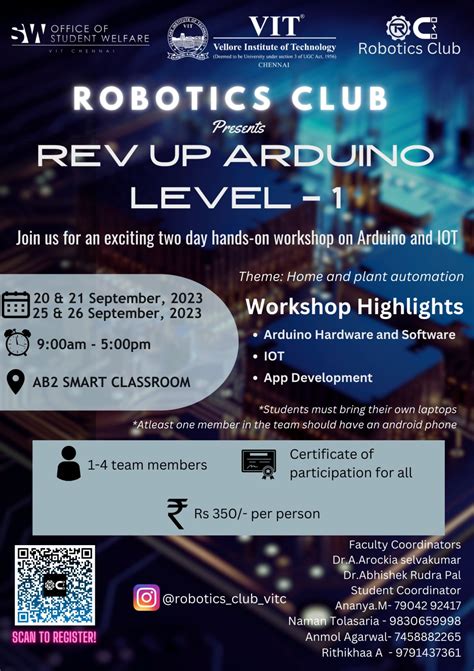 Robotics Club Vitc On Linkedin 🤖 Hello Robo Heads 🤖 Robotics Club Presents You With ~ 🎉rev Up