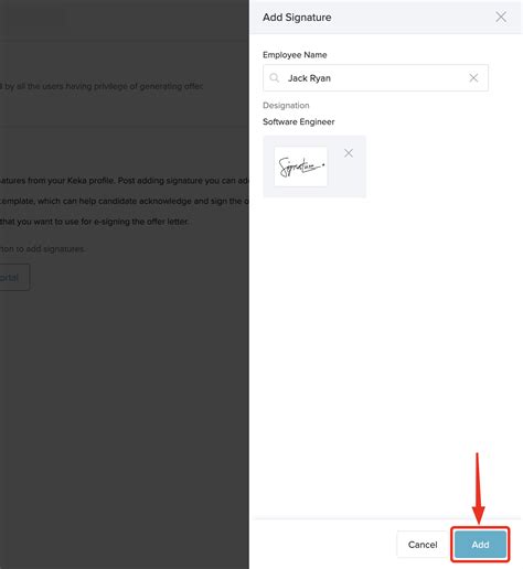 managing signatures in your keka hire portal