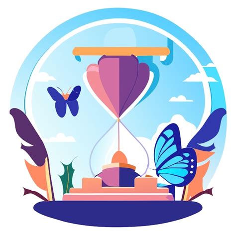 Premium Vector An Elegant Butterfly Countdown Timer And Time