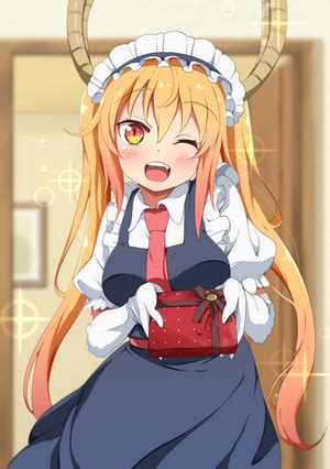 Maid Outfit Maiden Red Tie Anime Blonde Anime Girls Blond Hair Tohru Kobayashi San Chi