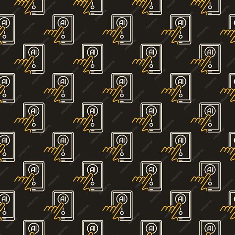 인공지능 터 Ai와 함께 드 터치 스마트 폰 윤 스타일의 원활한 패턴 프리미엄 벡터