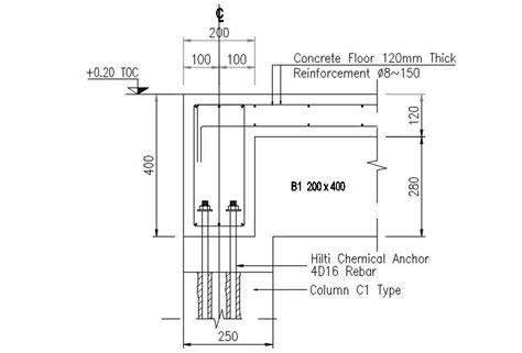 Beam And Column Reinforcement Details In Autocad 2d Drawing Dwg File Cad File Cadbull