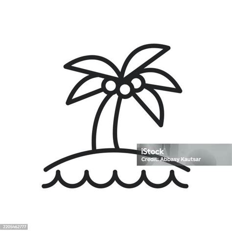 섬 얇은 선 아이콘입니다 편집 가능한 획과 투명한 배경의 완벽한 픽셀 0명에 대한 스톡 벡터 아트 및 기타 이미지 0명