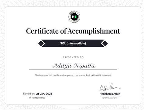 Aditya Tripathi On Linkedin Sql Hackerrank Datascience