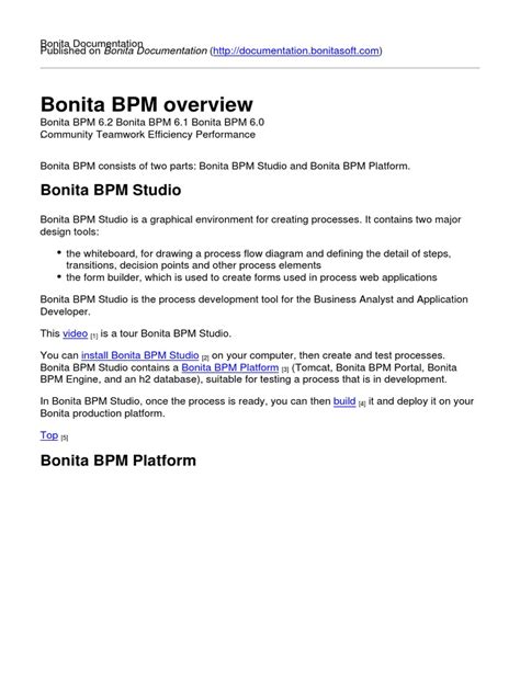 Bonita Documentation Bonita Bpm Overview 2013 12 24 Pdf Business Process Management