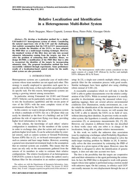 pdf relative localization and identification in a heterogeneous multi