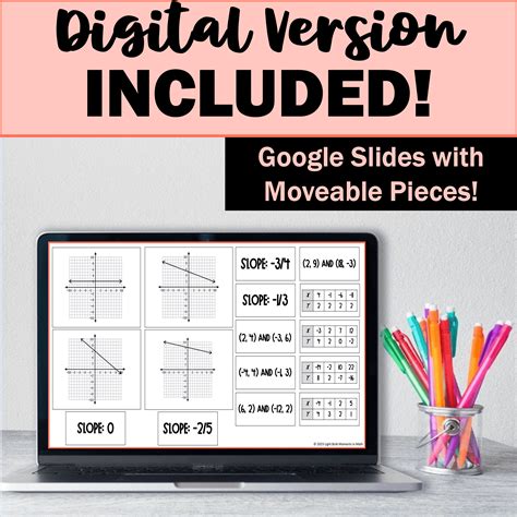 Slope Of A Linear Function Matching Activity Print And Digital