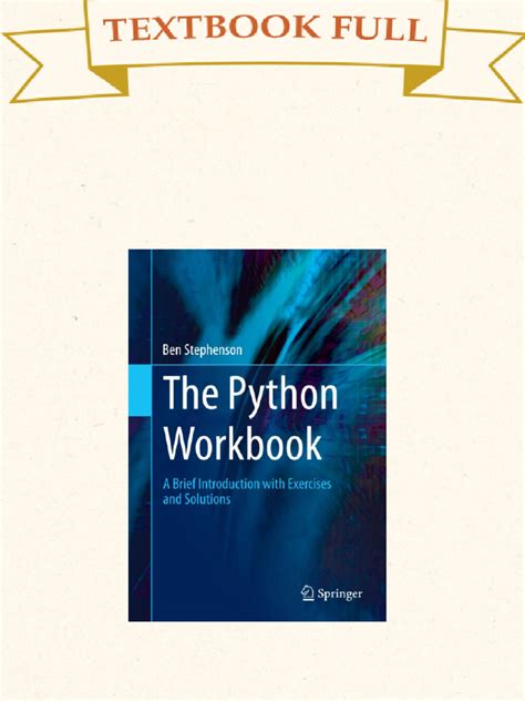 The Python Workbook A Brief Introduction With Exercises And Solutions