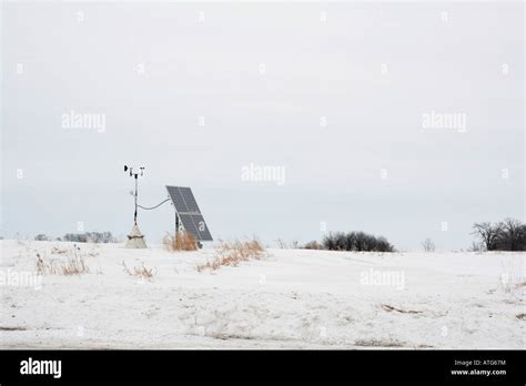 Solar Powered Remote Weather Monitoring Station In Difficult Winter