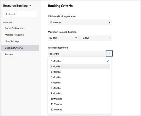 Booking Criteria Zoho Calendar