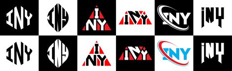 Iny Letter Logo Design In Six Style Iny Polygon Circle Triangle