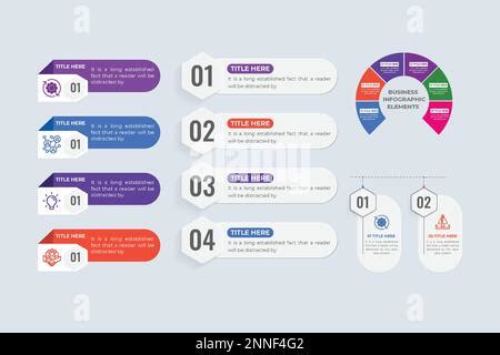 Infographic Vector Bundle Template For Business 11 Set Modern Timeline