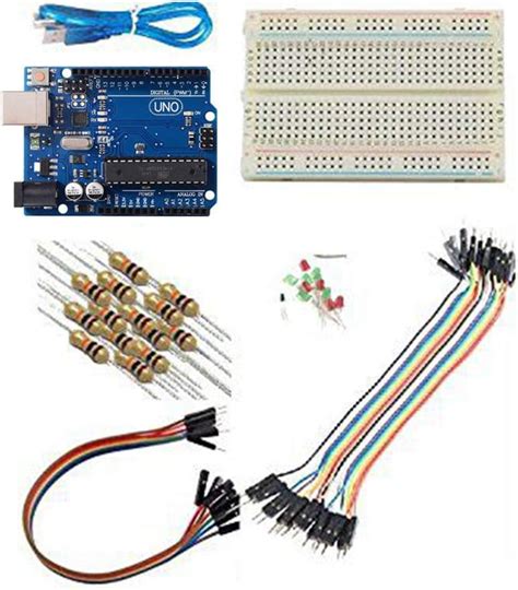 Robocraze Uno Board Basic Starter Kit Compatible With Arduino Breadboard Led Jumper Wire