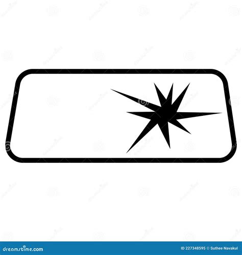 Broken Windshield Icon On White Background Broken Windshield Sign
