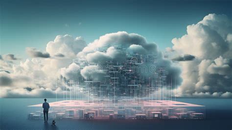 Cloud Computing World Map Network Data Storage Technology Service Concept Stock Illustration