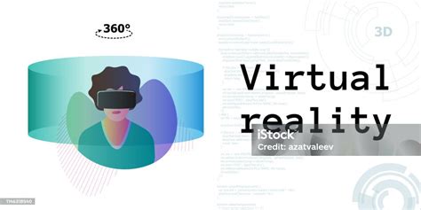 가상 현실 헤드셋 안경을 착용 하는 여자 Vr 인터페이스 세계 포스터 디자인 서식 파일입니다 미래 혁신 기술 벡터 일러스트 3차원 형태에 대한 스톡 벡터 아트 및 기타