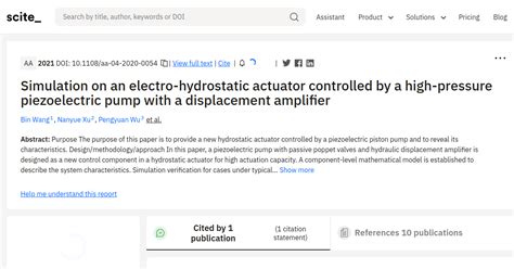 Simulation On An Electro Hydrostatic Actuator Controlled By A High Pressure Piezoelectric Pump