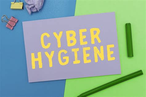 Writing Displaying Text Cyber Hygiene Word Written On Steps That Computer Users Take To Improve
