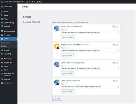 DePay Payments WooCommerce Marketplace