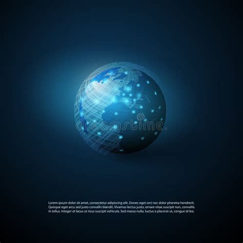 Networks Concept With World Map Global Network Connections Technology Concept Background