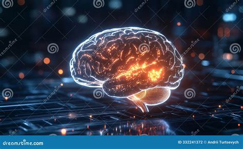 Highly Detailed Digital Illustration of a Human Brain with Neural Connections Stock Photo ...