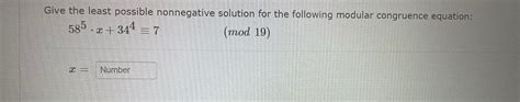 Solved Give The Least Possible Nonnegative Solution For The Chegg