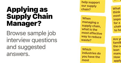 Supply Chain Manager Interview Questions