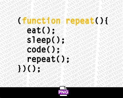 Coder Png Function Repeat Eat Sleep Code Repeat Instant Download Clipart Download Png 300 Dpi