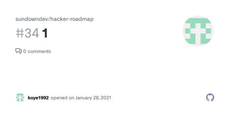 Issue Sundowndev Hacker Roadmap GitHub