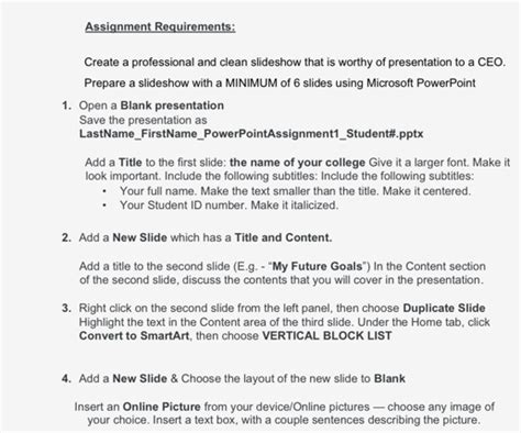 Solved Microsoft Powerpoint Assignment Assignment Requirements