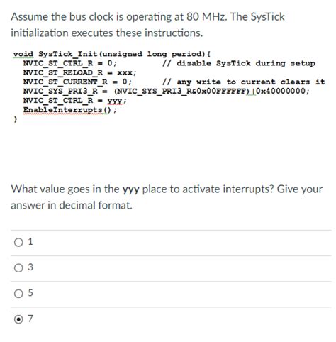 Solved Assume The Bus Clock Is Operating At 80mhz The