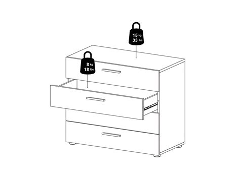 Petra Commode à 4 Tiroirs Noir Mat