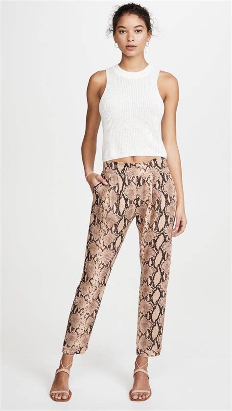 Enza Costa Python Printed Linen Easy Pant Python On Garmentory