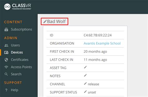 Renaming Classvr Devices Classvr Support Portal