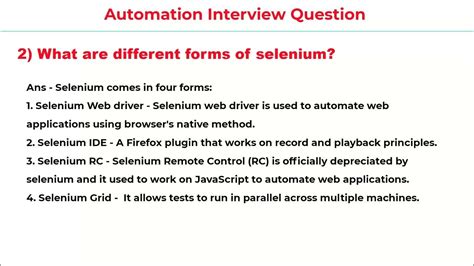 Automation Interview Questionsselenium Advantages Of Selenium