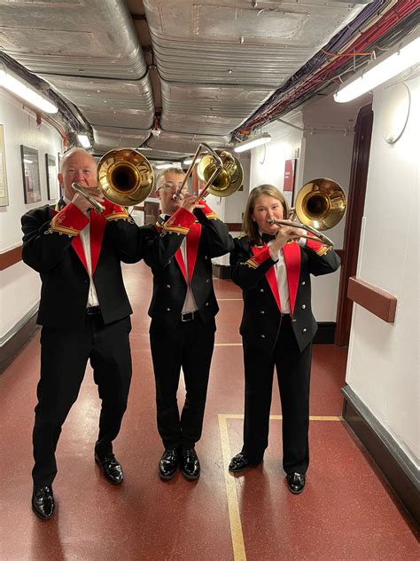 National Band No 9 City Of Hulls Trombone Section Warming Up In Sync