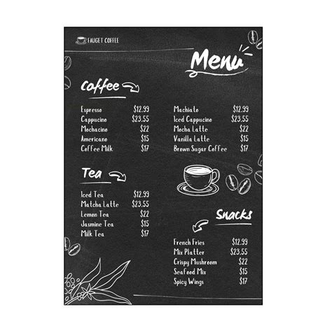 Coffee Menu Coffee Shop Menu Coffee Shop Price List Template Easy