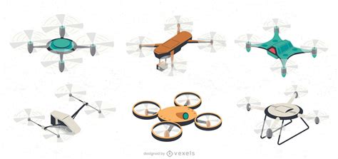 Drone UAV Illustration Set Vector Download