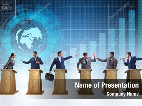 Political Politicians Participating Debate PowerPoint Template Political Politicians