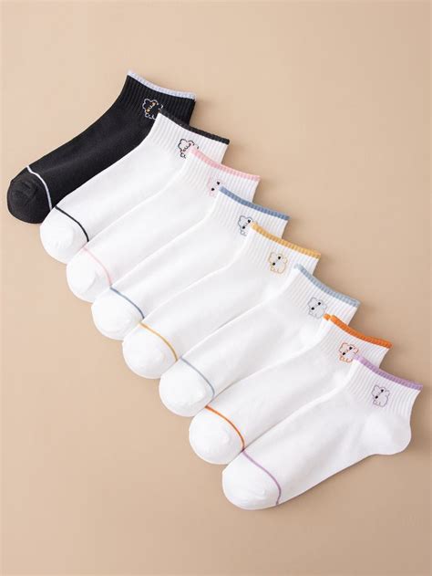 8 Pares De Meias De Desenho Animado Meias Até O Tornozelo Botas Sapatos