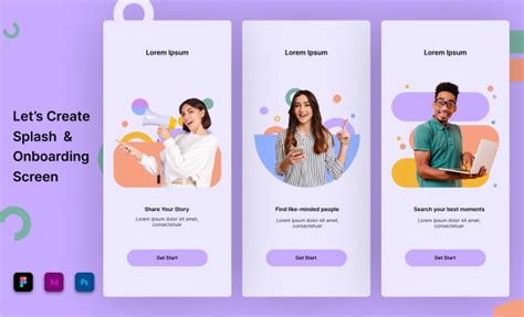 design splash screen and onboarding screen for mobile app by
