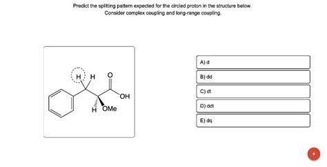 Solved The Image Below Shows A Portion Of A 1h Nmr Spectrum